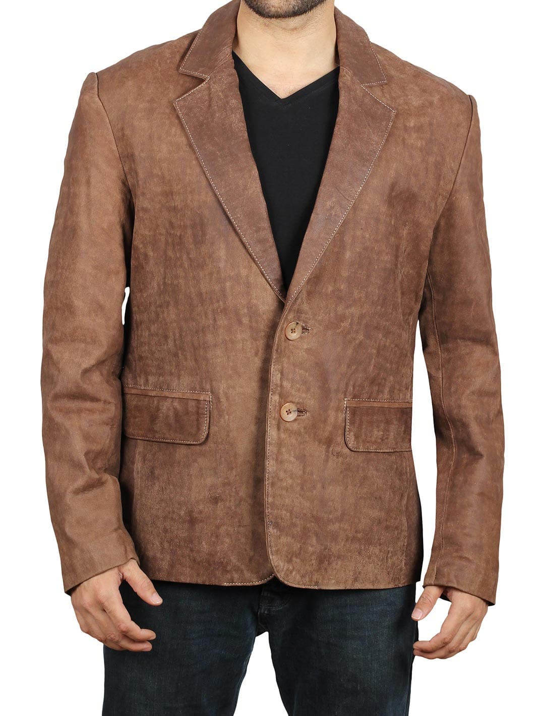 Brown Lambskin Leather Blazer for Men – Decrum