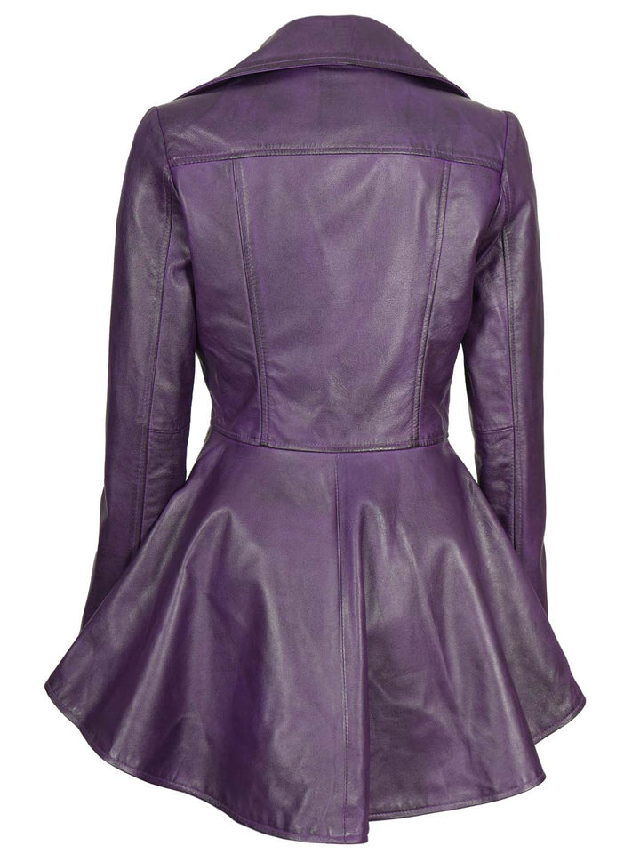 Women's Purple Asymmetrical Peplum Jacket – Decrum
