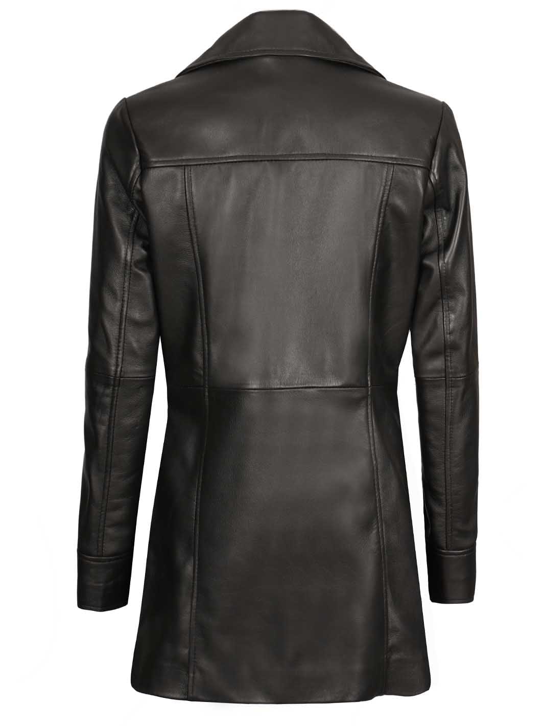 Women Black Leather Coat | Timeless Elegance and Style – Decrum